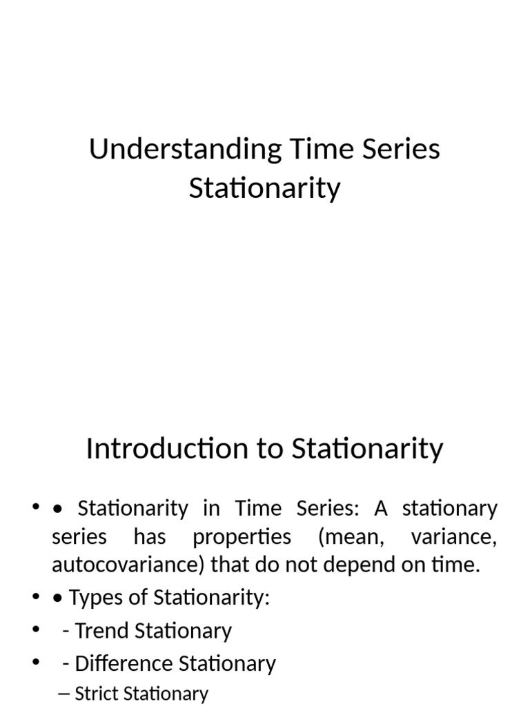 M1 L3.1Trend and Difference Stationary | PDF | Stationary Process ...