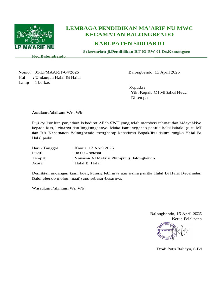 Undangan Kamad Mifda | PDF
