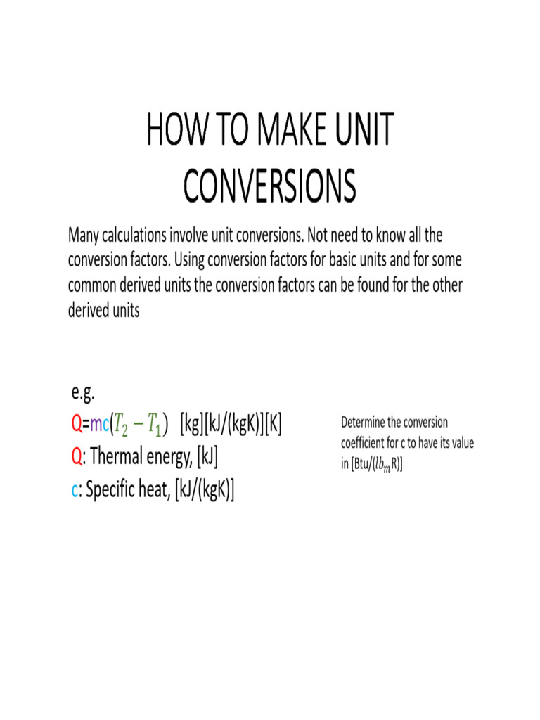 Unit Conversion Unit Consistency | PDF