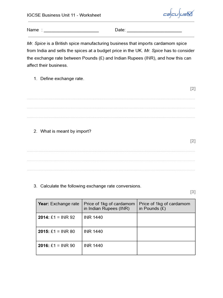 IGCSE Business Unit 11 - Worksheet | PDF | Chess Openings | Chess