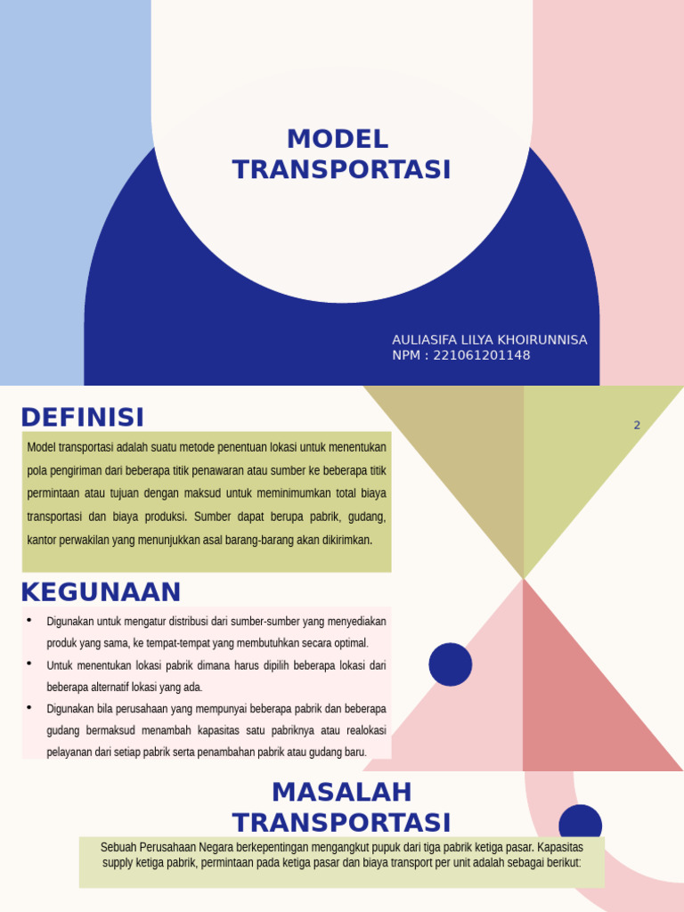Model Transportasi dan Solusinya | PDF