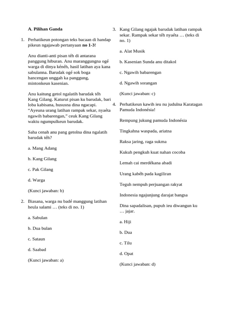 B Sunda Kelas 5 | PDF