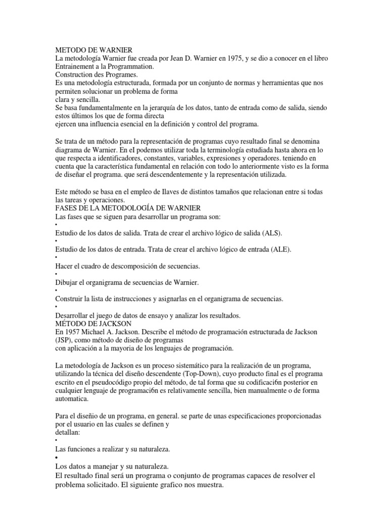 Metodo de Warnier | PDF