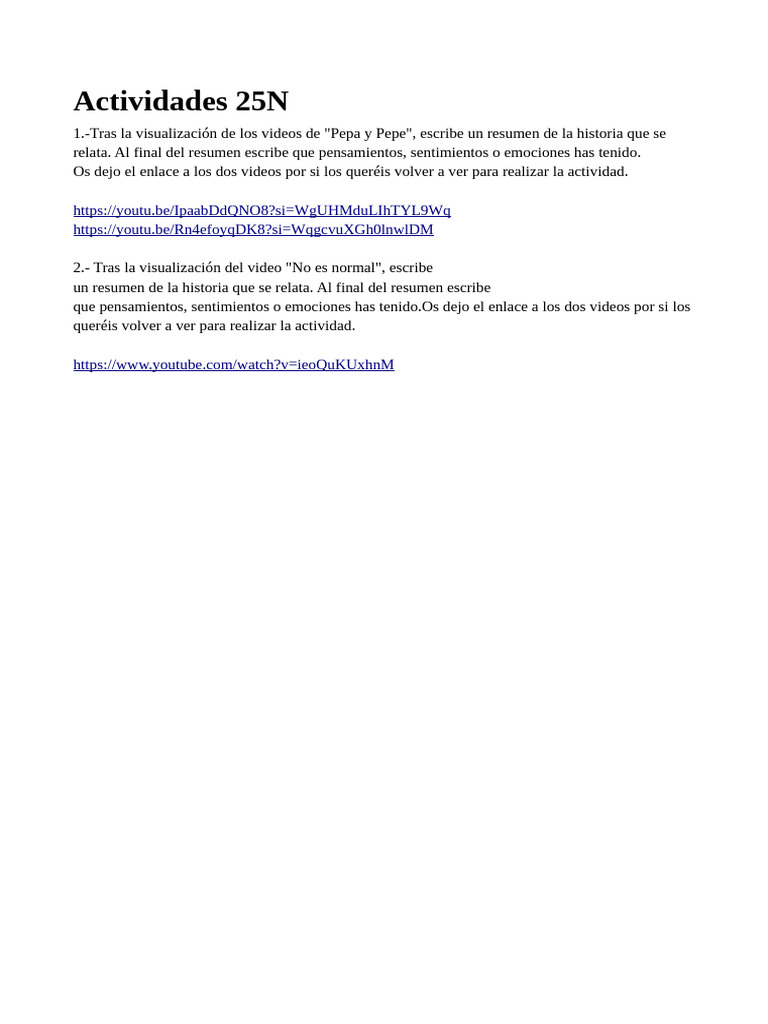 Actividades 25N | PDF