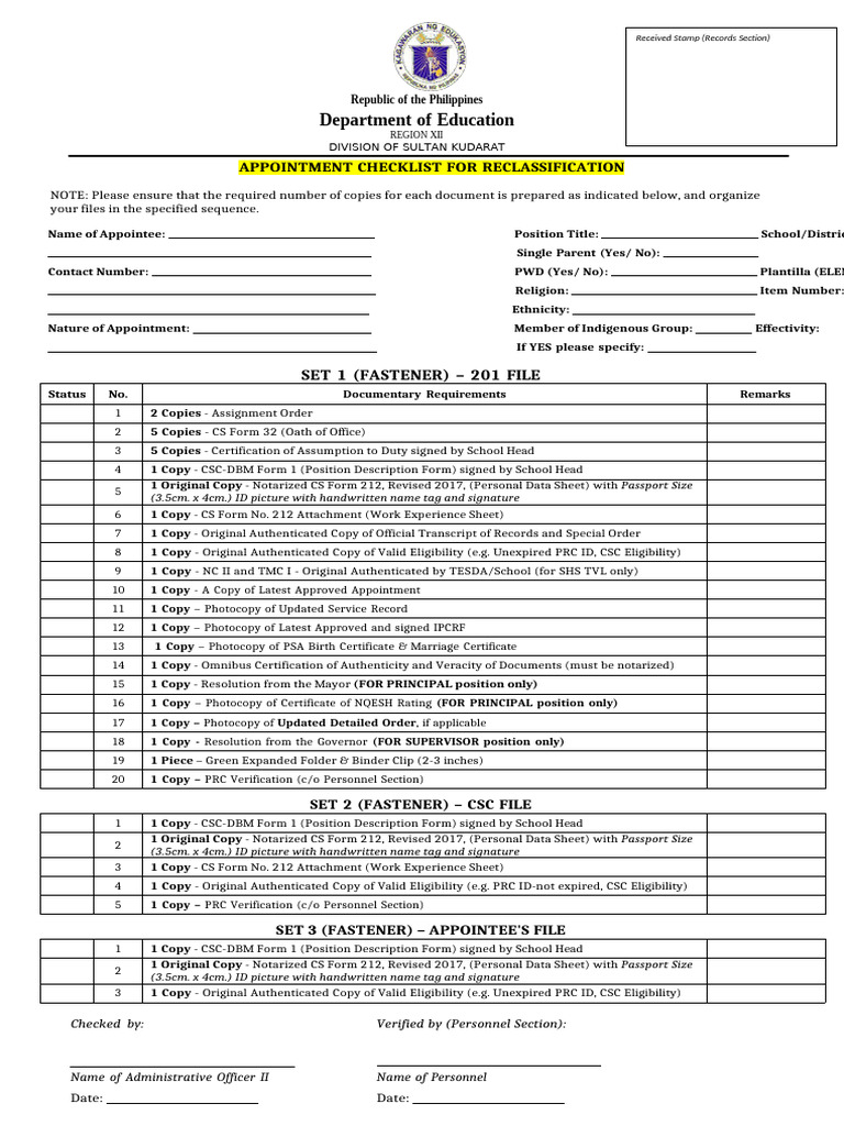 Reclassification Appointment Checklist | PDF | Notary Public ...