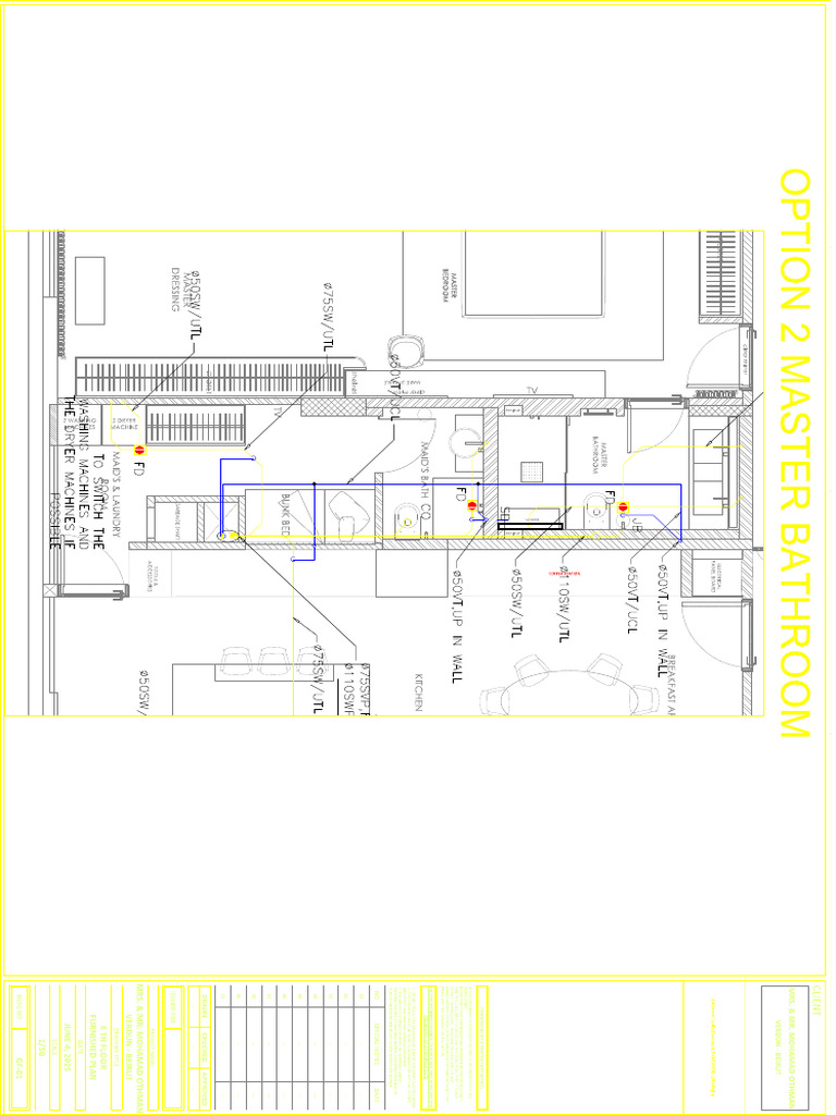 LMOV 025 TD M DR Rev02 Drainage Layouts Option 2 Master Bathroom | PDF
