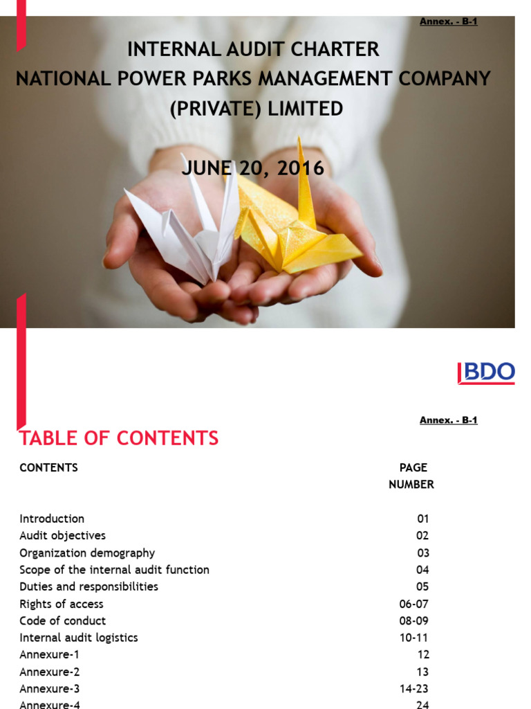 Internal Audit Charter With Annexures - 2016 | PDF | Internal Control ...