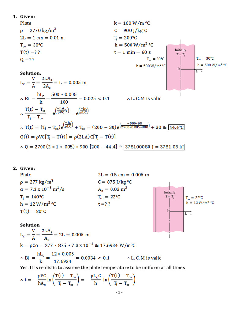 5 Solution Transient Heat Conduction | PDF