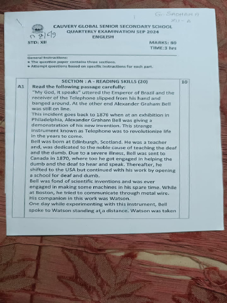 English Class 12 Question Paper | PDF | Hatchbacks