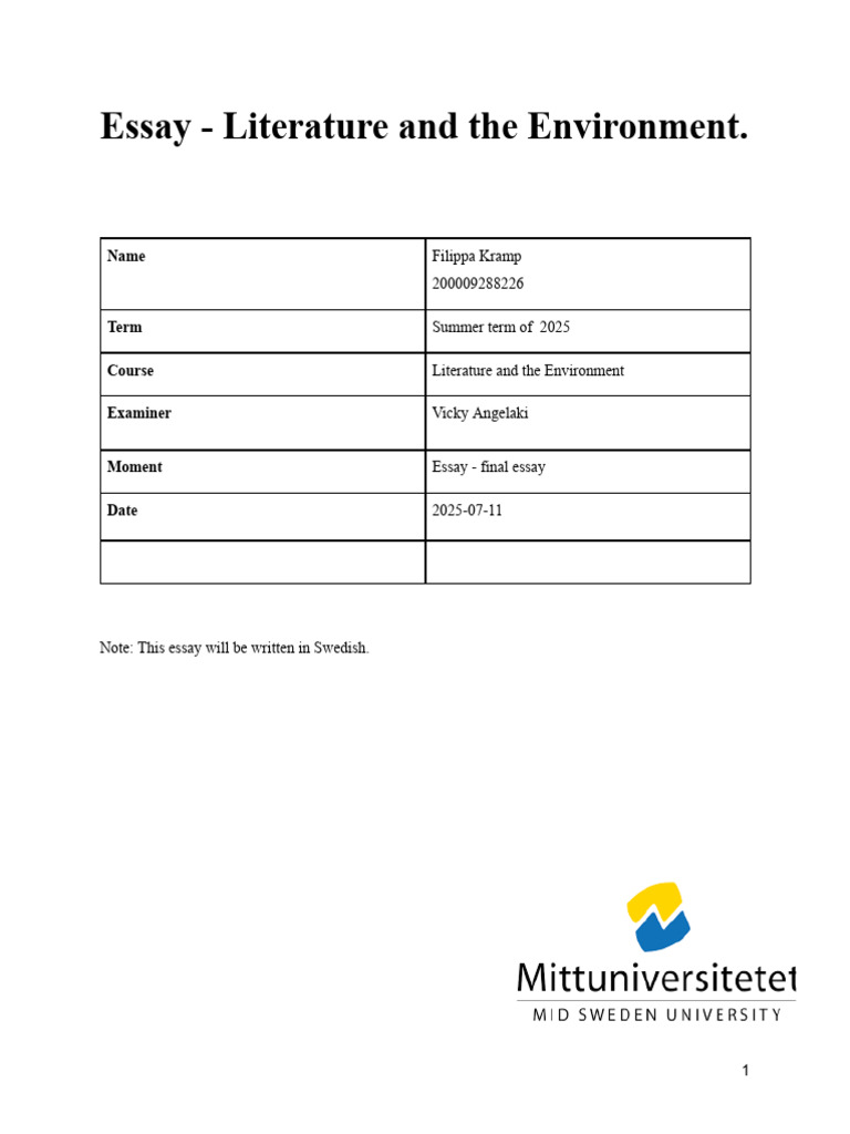 Uppsats - Mittuniversistet - Filippa Kramp | PDF