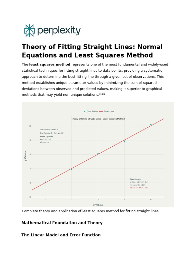 Fitting Straight Lines: Least Squares Theory | PDF | Least Squares ...