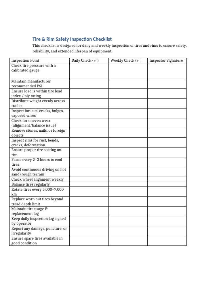 Tire and Rim Safety Inspection Guide | PDF