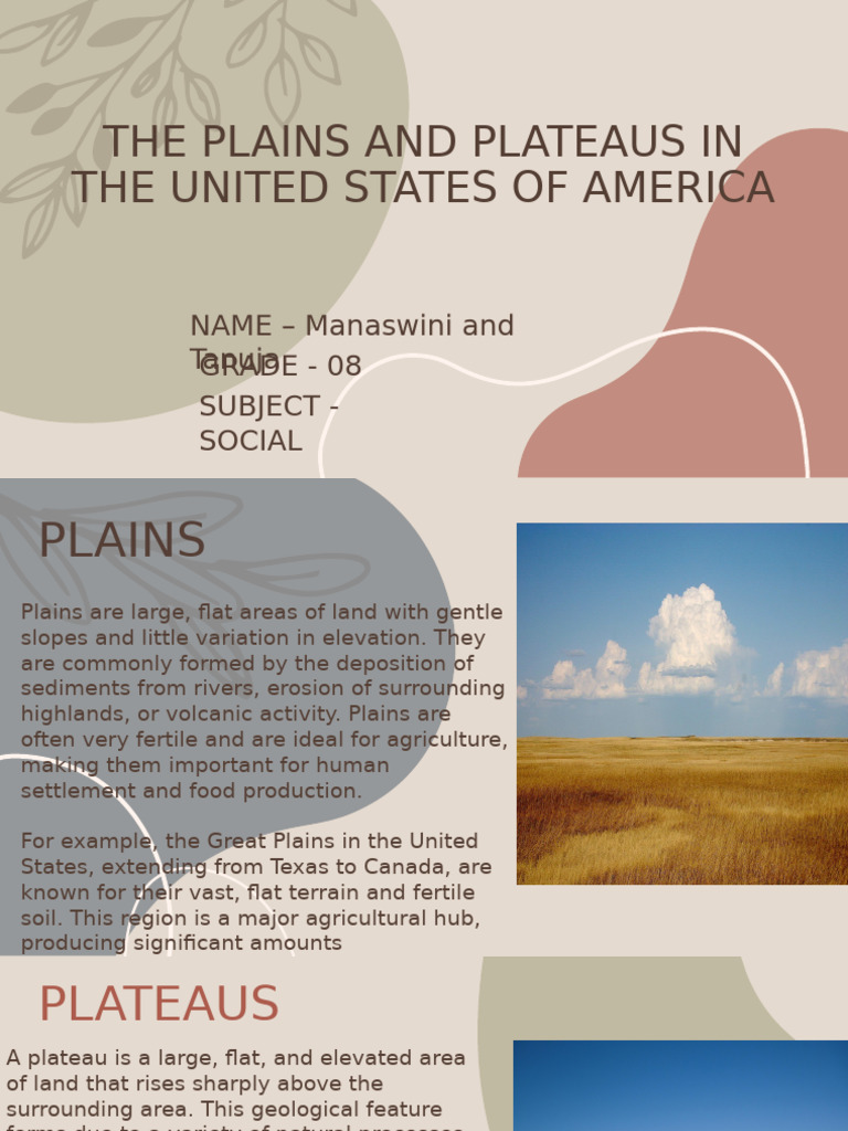 The Plains and Plateaus in The United States Social | PDF | Plateau ...