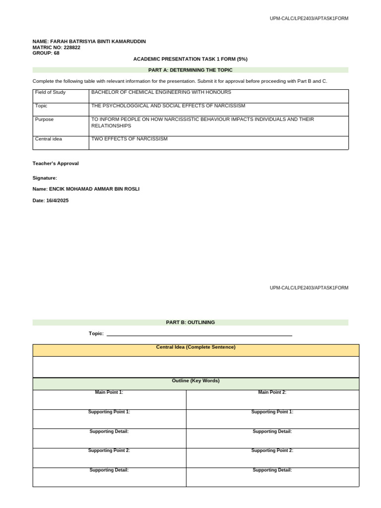 Lpe2403 AP Task 1 Form | PDF