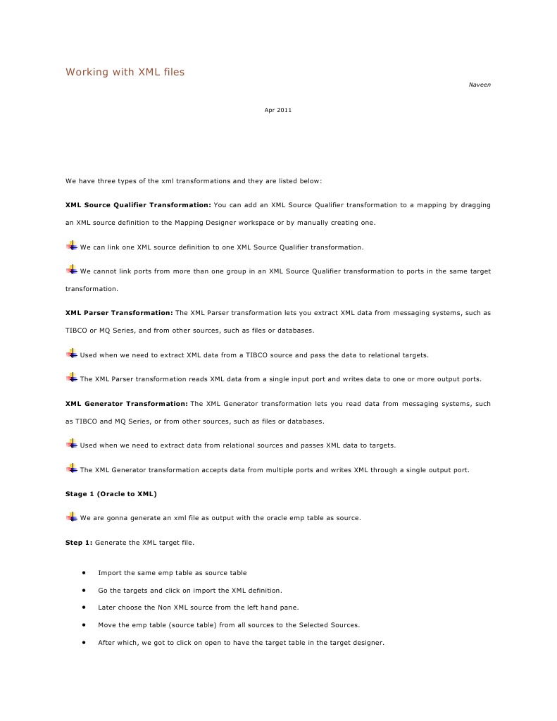 Working With XML Files | PDF | Xml | Parsing Working With XML Files | PDF | Xml | Parsing