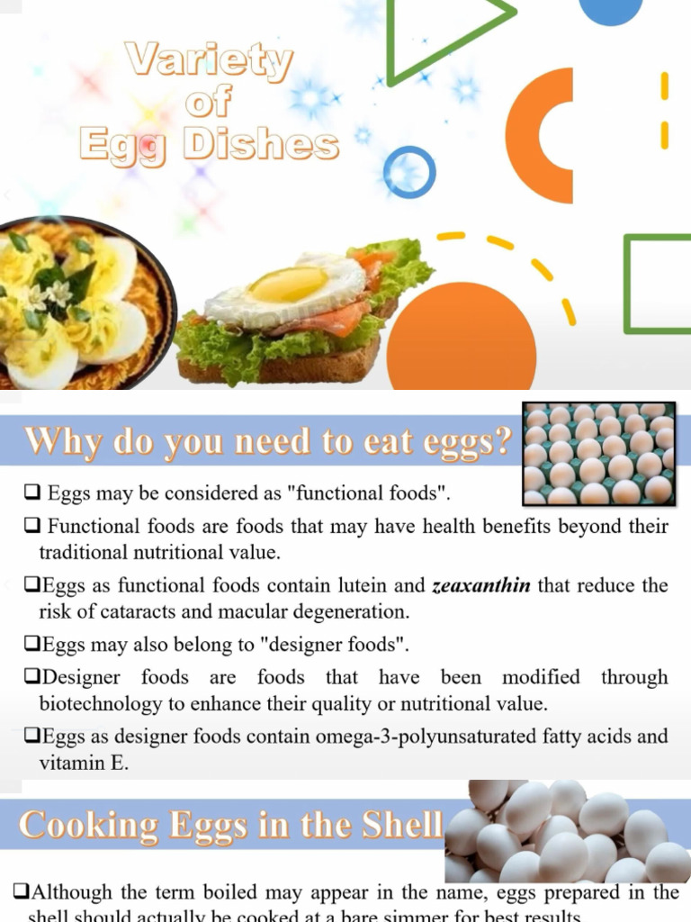 TLE 10 Lesson 8 Variety of Egg Dishes | PDF