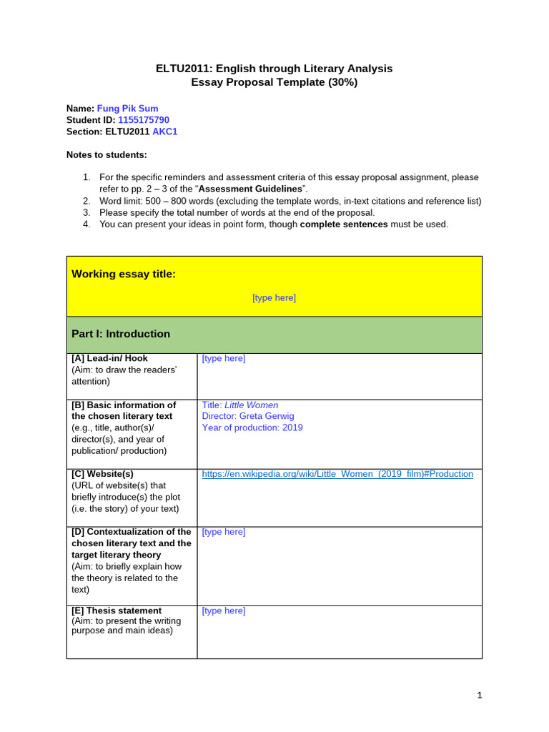 Literary Analysis Proposal: Little Women | PDF | Essays | Evidence