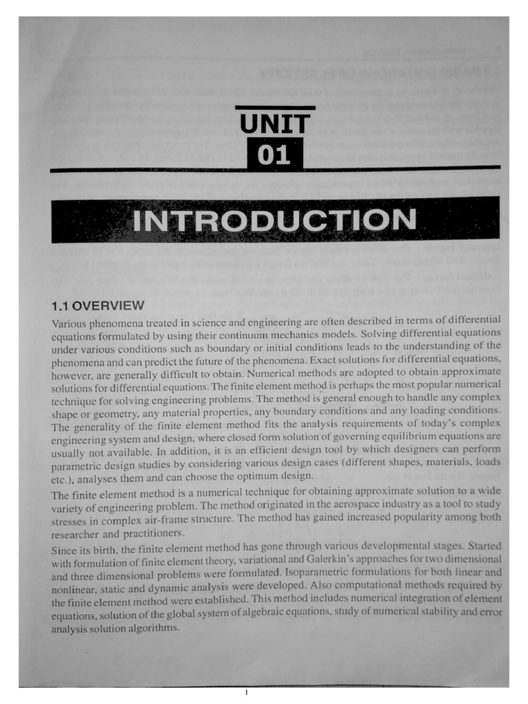 FEM Unit 1 TB | PDF