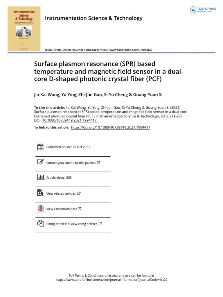 Surface Plasmon Resonance SPR Based Temperature and Magnetic Field ...