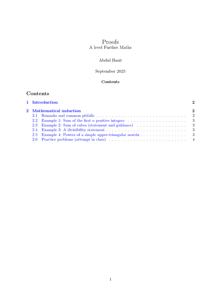 A-Level Further Maths Induction Guide | PDF | Multiplication ...