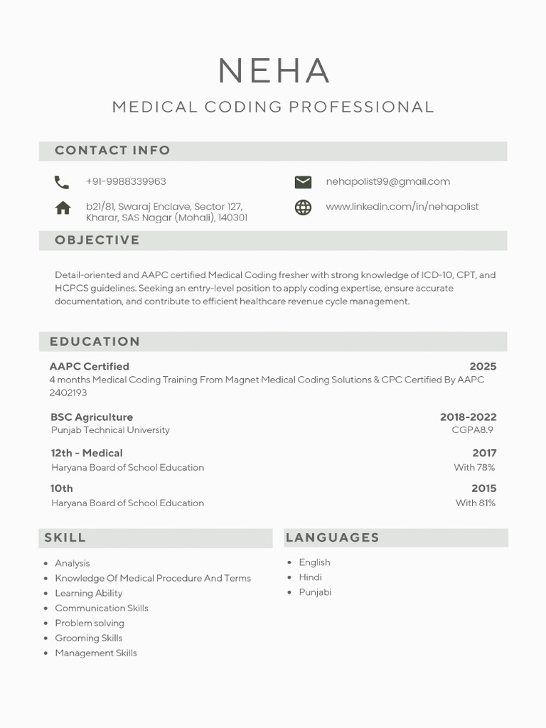 Neha CPC Fresher | PDF