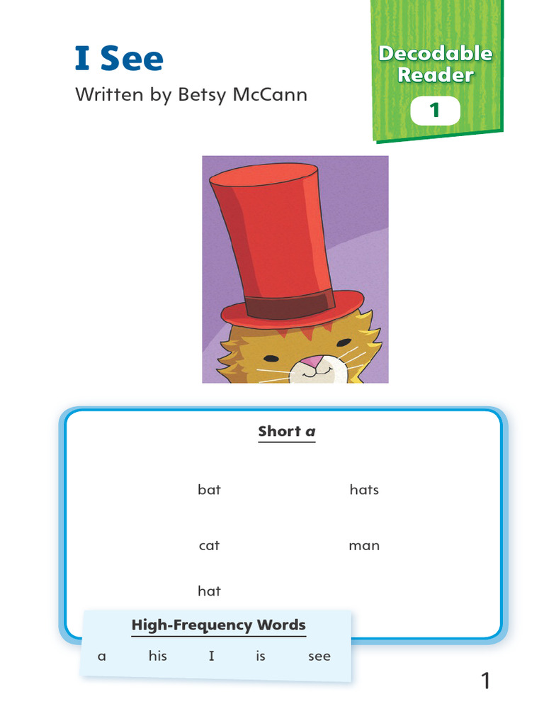 MV20 G1 Decodable Reader 01 I See Booklet Web | PDF