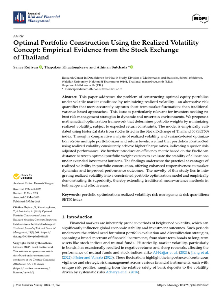 Optimal Portfolio Construction | PDF | Financial Risk | Modern Portfolio Theory
