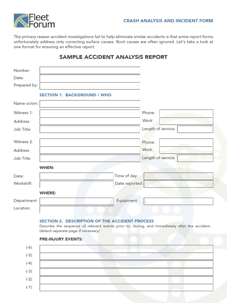 Crash Analysis and Incident Form | PDF | Accidents | Safety
