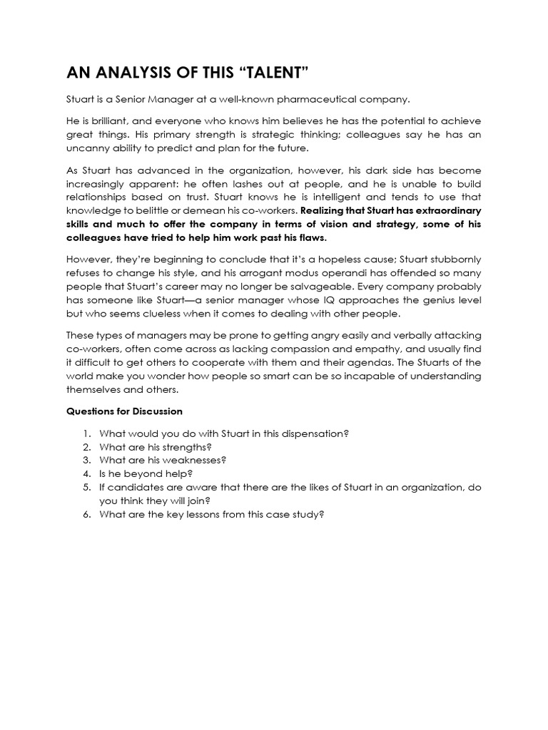 Talent Attraction and Acquisition Case Study | PDF