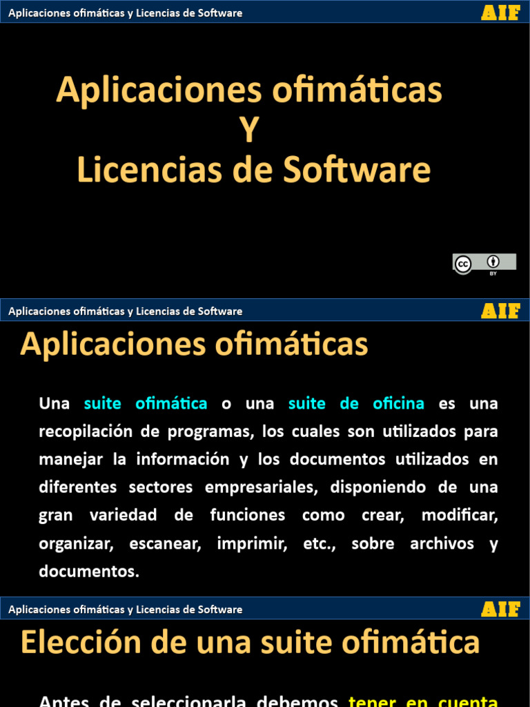 AIF UT01 DOC01 Aplicaciones Ofimaticas | PDF | Software de la aplicacion | Software