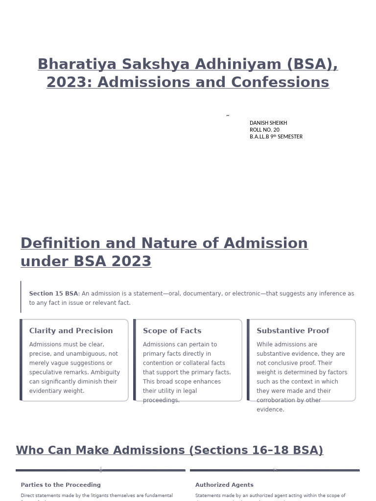 BSA 2023: Scope of Admissions Explained | PDF | Evidence (Law) | Justice