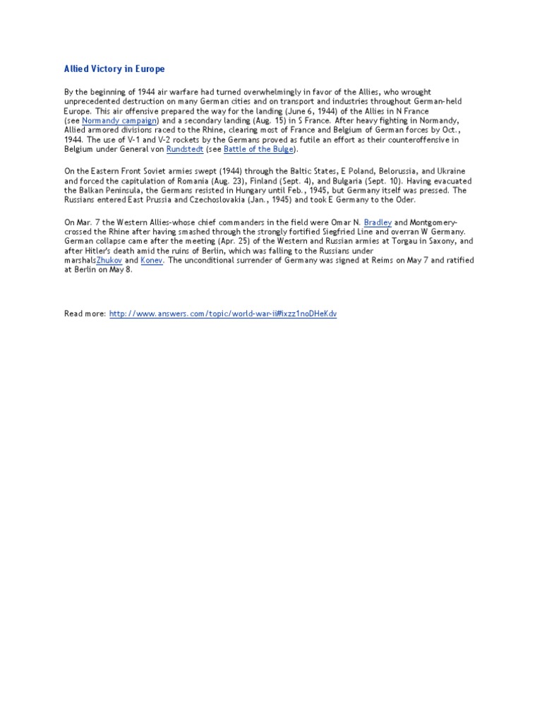 Allied Victory in Europe | PDF