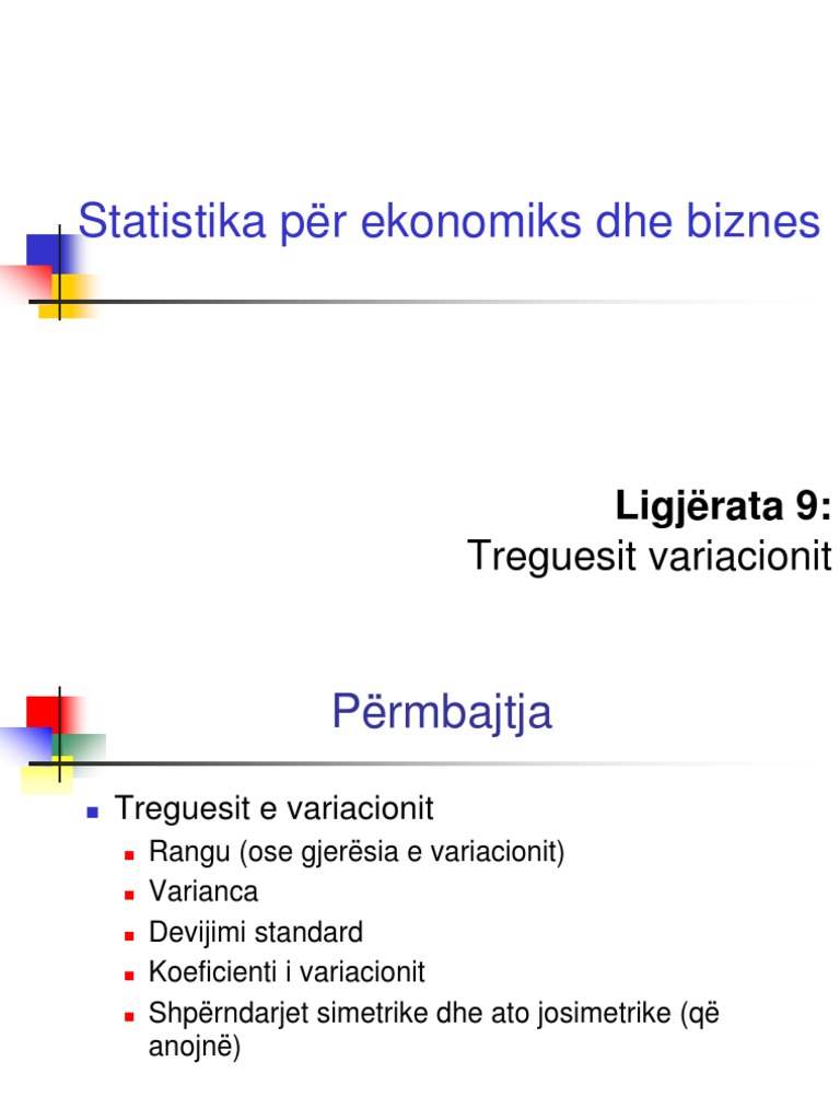 Ligjerata 9 - Treguesit e Variacionit | PDF