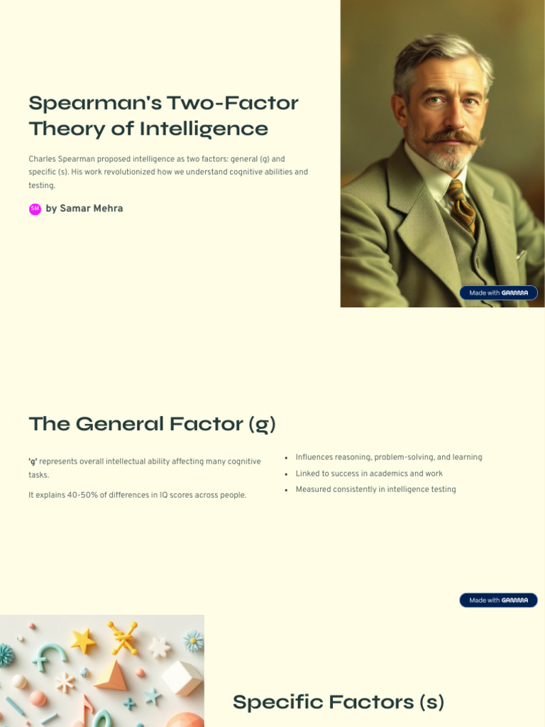 Spearman's Two-Factor Intelligence Theory | PDF | Intelligence ...