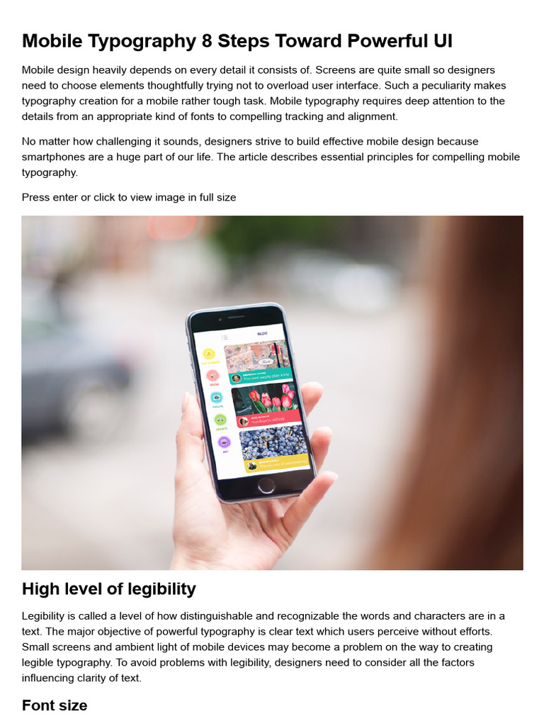 Mobile Typography: 8 Essential Principles | PDF | Typography | Typefaces