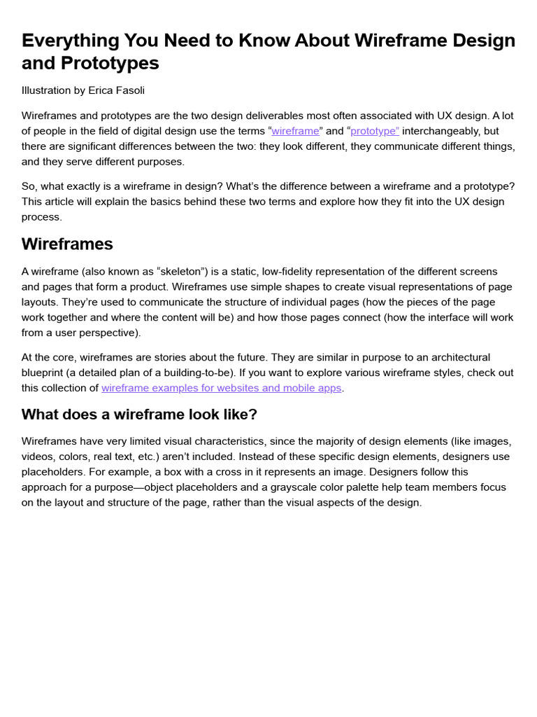 Wireframe Design and Prototypes Explained | PDF | Software Prototyping ...