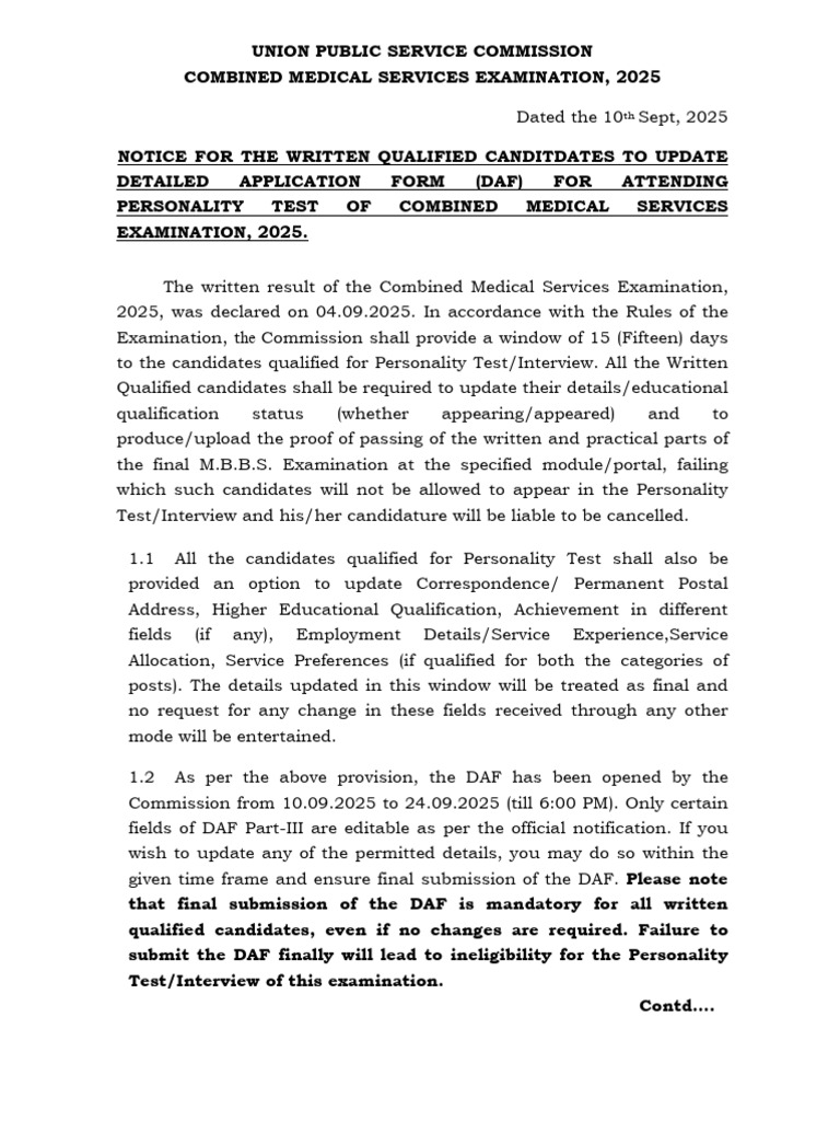 CMS DAF Notice Engl 100925 | PDF