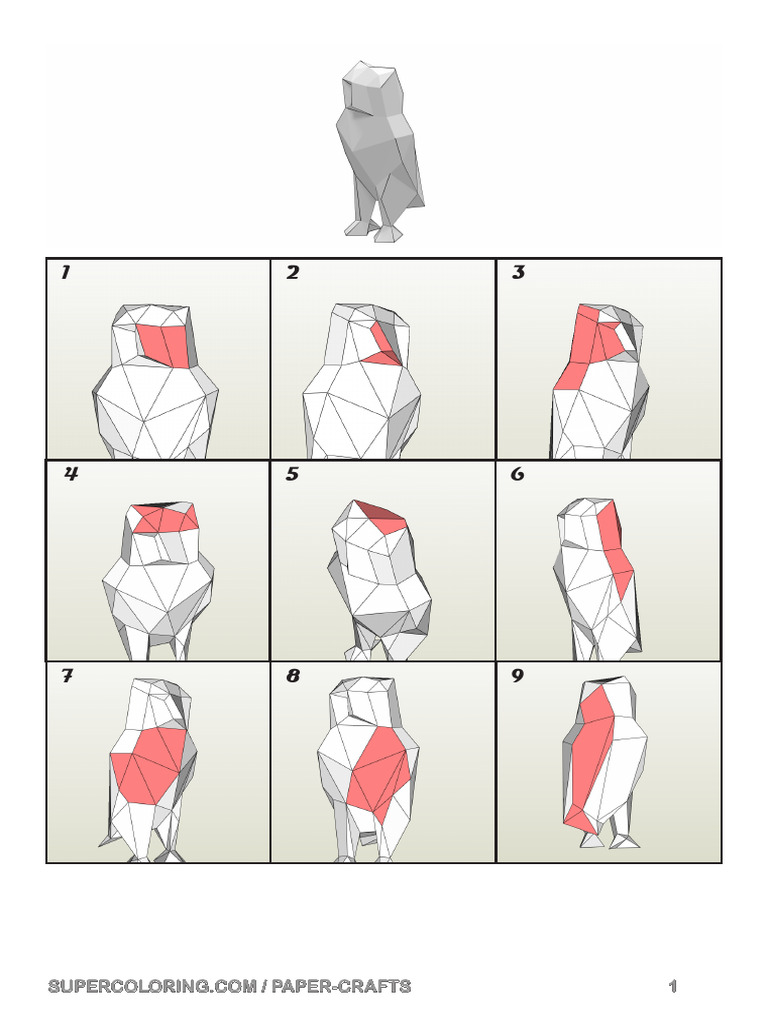 Low Poly Owl Paper Crafts | PDF