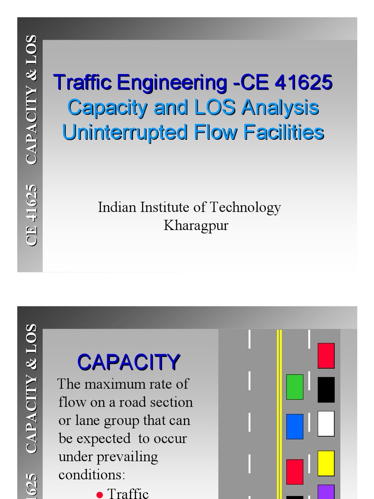 Capacity and LOS For Uninterrupted Flow - IITKGP | PDF | Road Transport ...
