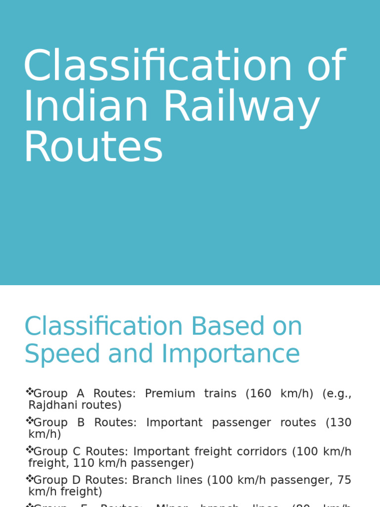 Classification of Indian Railway Routes | PDF