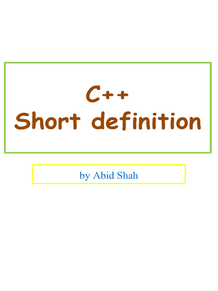 C++ Short Definition | PDF