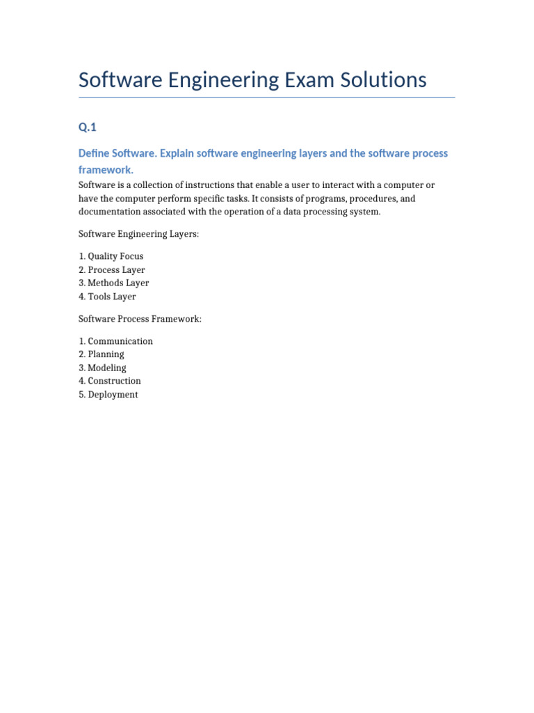 Complete Software Engineering Solutions Final | PDF | Software | Software Development Process