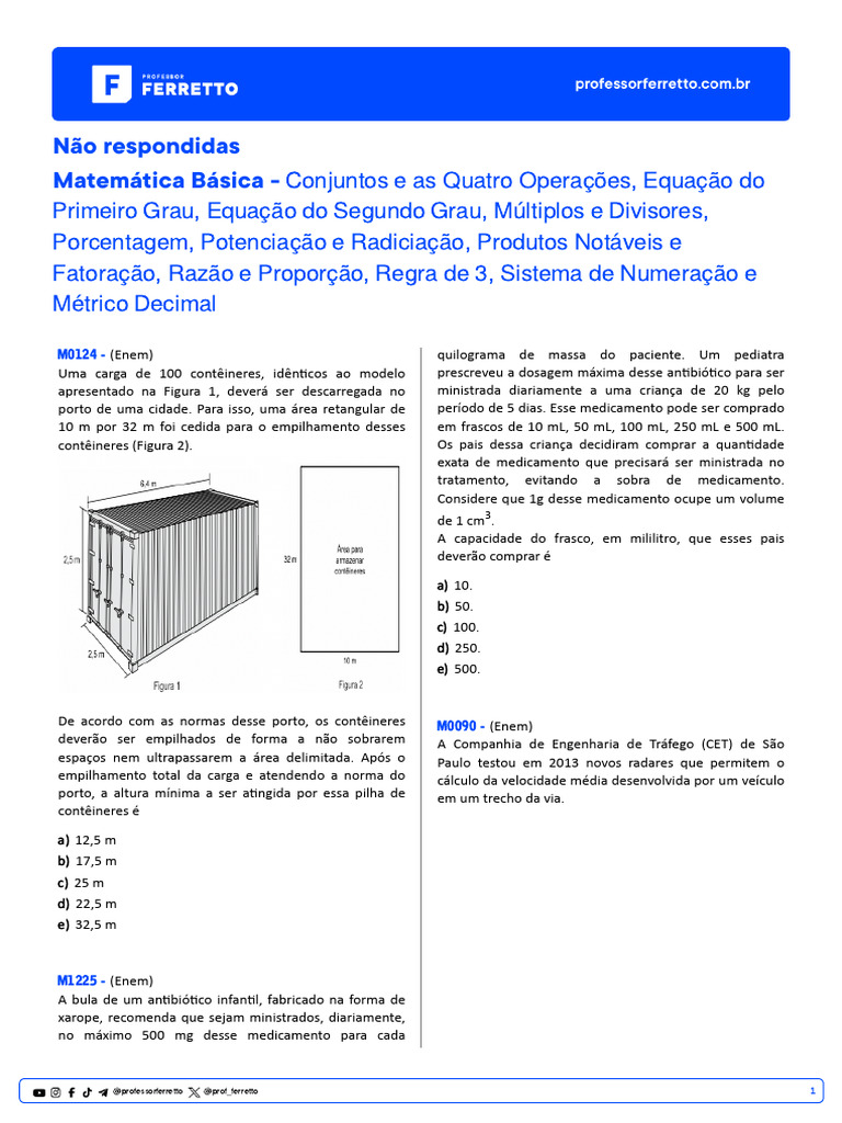 Matemática-Matemática Básica | PDF