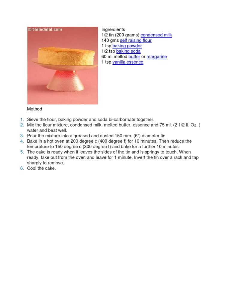 Cakeless Cake Recipe | PDF | Cooking, Food & Wine | Home & Garden