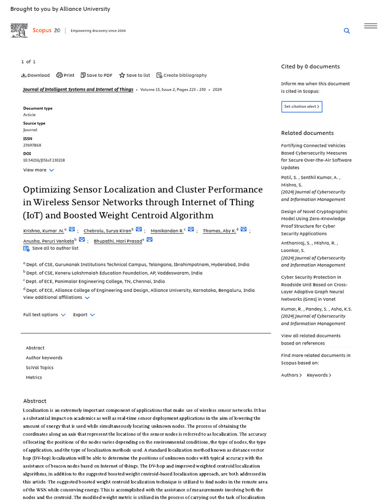 Journal Paper 1 Optimizing Sensor Localization and Cluster Performance in Wireless Sensor ...