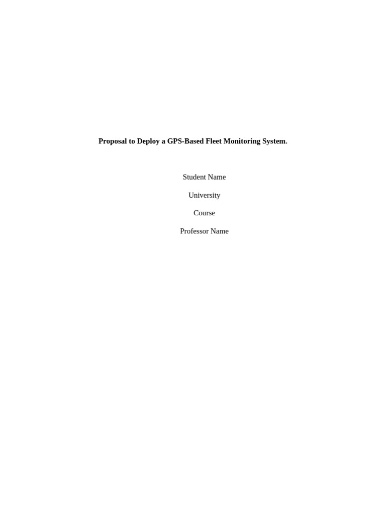 GPS Fleet Monitoring System Proposal | PDF | Economies | Business