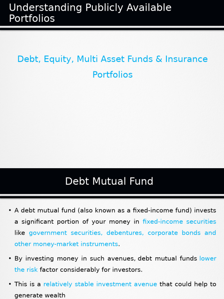 Debt Portfolio Vs Equity and Multi Asset Portfolios | PDF | Securities ...