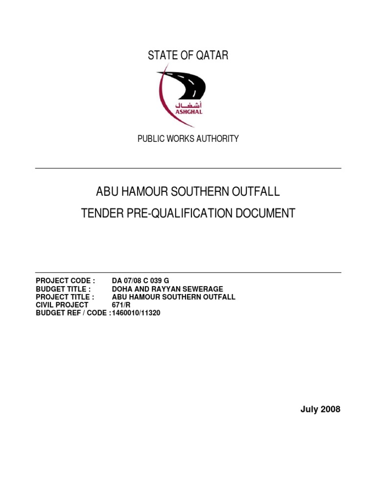 Pre-Qualification Document Ashghal | PDF | Joint Venture | Partnership