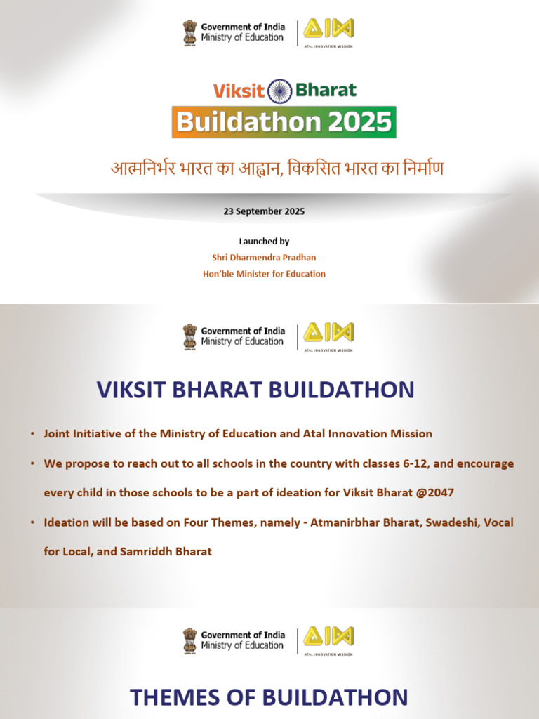 Viksit Bharat Buildathon 2025 Overview | PDF