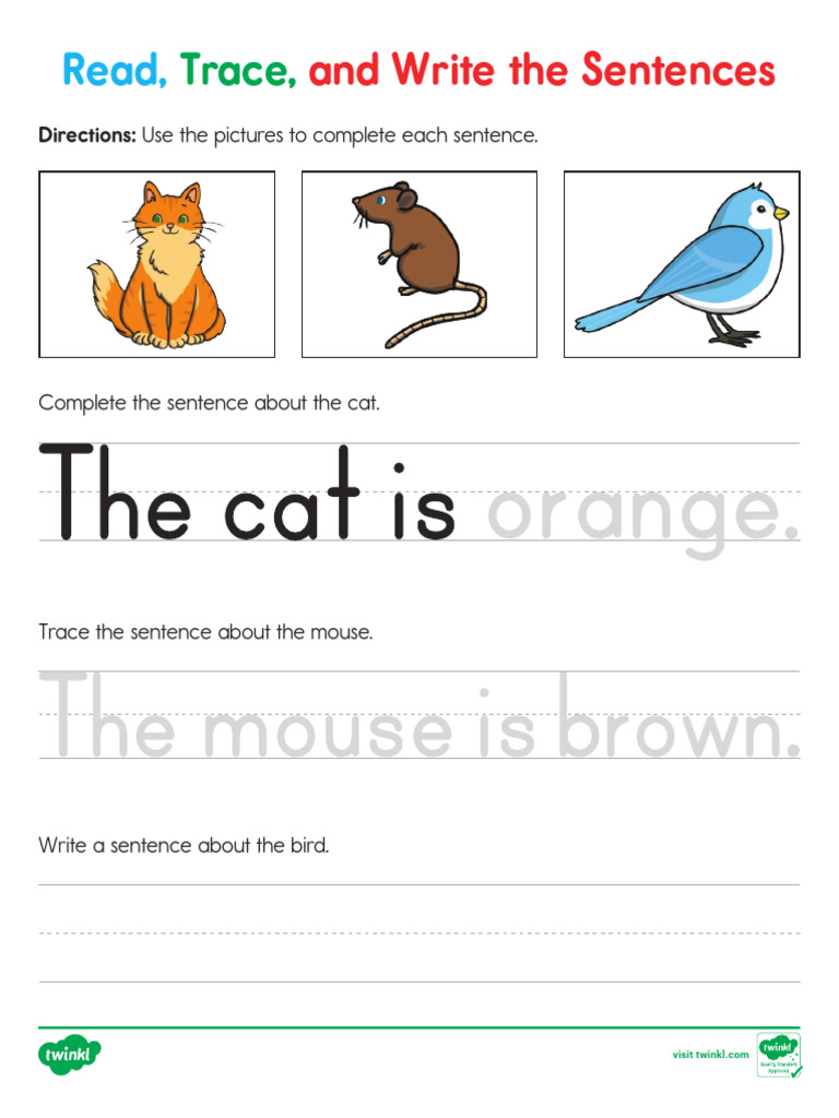 Color Read, Trace, and Write The Sentences | PDF | Clothing | Fashion
